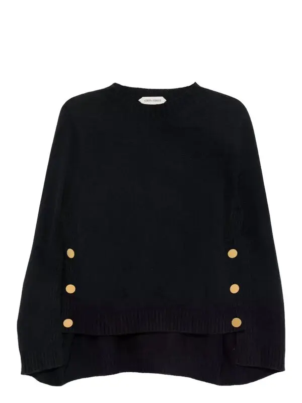 Alberta Ferretti Button-embellished High-low Sweater - Blue