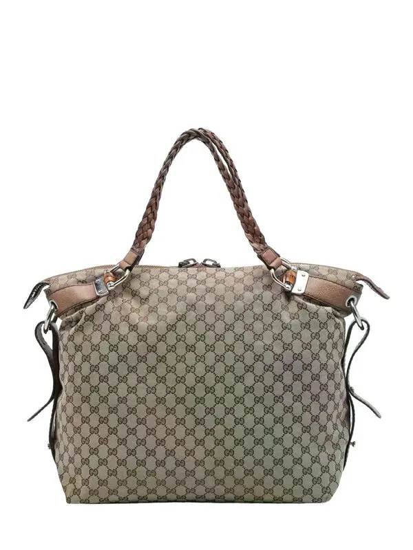Gucci Gg Canvas Bamboo Bar Tote Bag - Neutrals