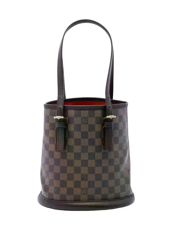 LOUIS VUITTON 2004 Damier Ebene Marais Bucket Bag - Brown