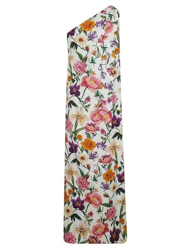 Borgo De Nor Borgo De De Nor Lani Floral-jacquard One-shoulder Maxi Dress - White