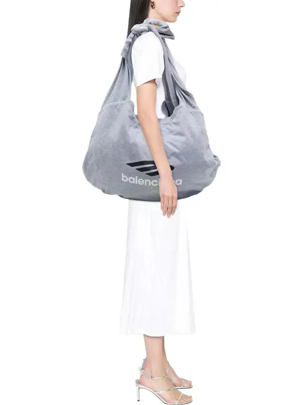 Balenciaga 2011 Jersey 3b Logo Hobo Bag - Grey