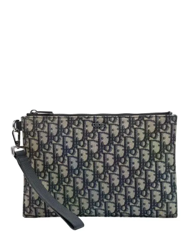 Dior Oblique Canvas Pouch Clutch Bag - Blue