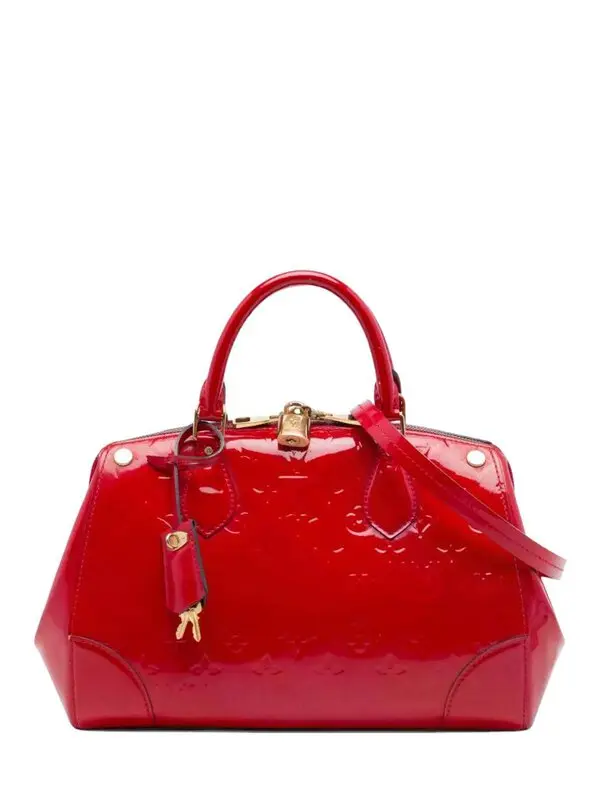 LOUIS VUITTON Monogram Vernis Santa Monica Satchel - Red