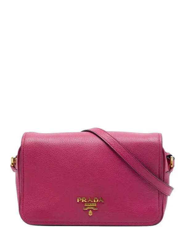 Prada Vitello Phenix Flap Crossbody Bag - Pink