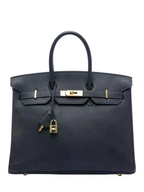 Hermès 2003 Togo Birkin Retourne 35 Handbag - Blue