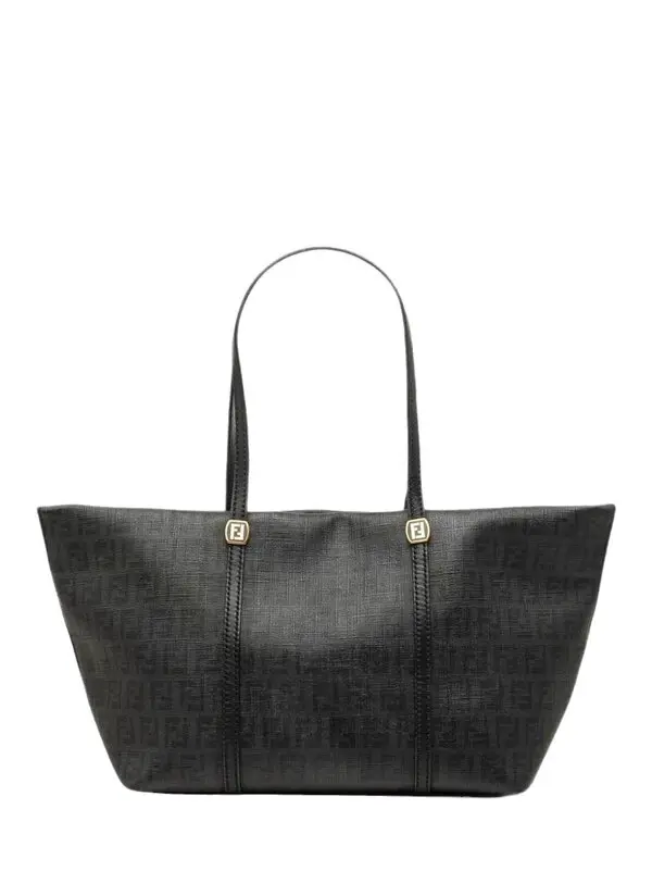 Fendi Zucchino Coated Canvas Tote Bag - Black