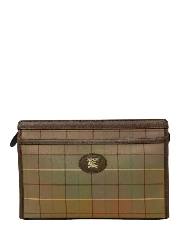 Burberry Vintage Check Canvas Clutch Bag - Brown