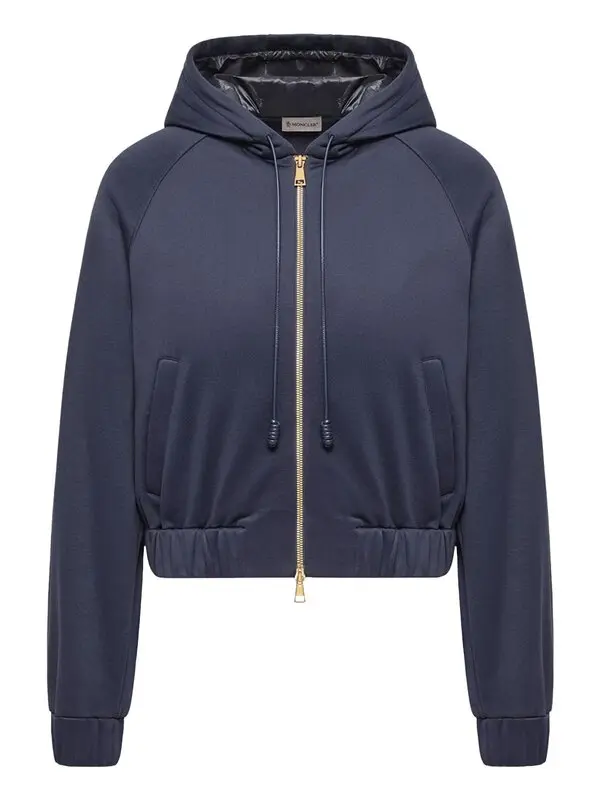 Moncler Zip-up Hooded Cardigan - Blue