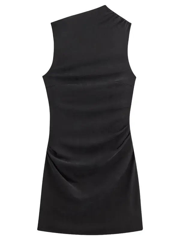 Kith Delphi Draped Sueded Mini Dress - Black