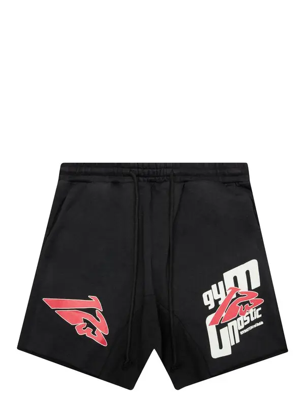RIVINGTON ROI REBIS Vintage Graphic Shorts - Black