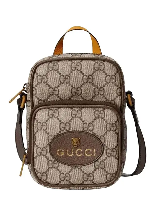 Gucci Gg Supreme Small Crossbody Bag - Tan