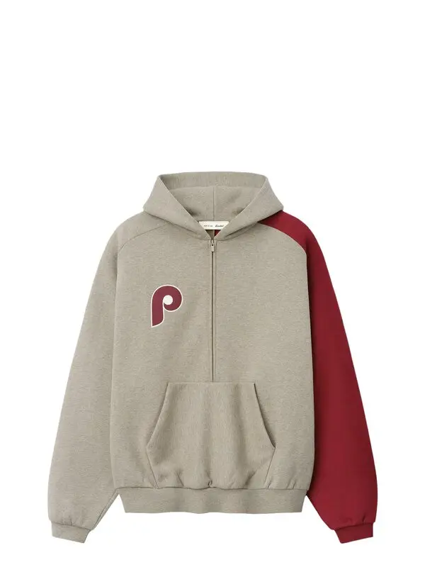 Fear Of God Raglan Half Zip Sport Hoodie - Grey