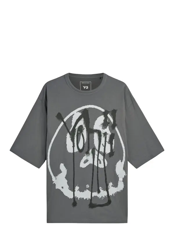 YOHJI YAMAMOTO POUR HOMME X Adidas Skull Gfx Short-sleeve Tee - Grey