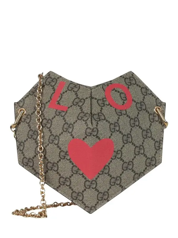 Gucci Gg Heart Crossbody Bag - Brown