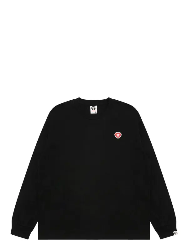AAPE Now Heart Long Sleeve Tee - Black