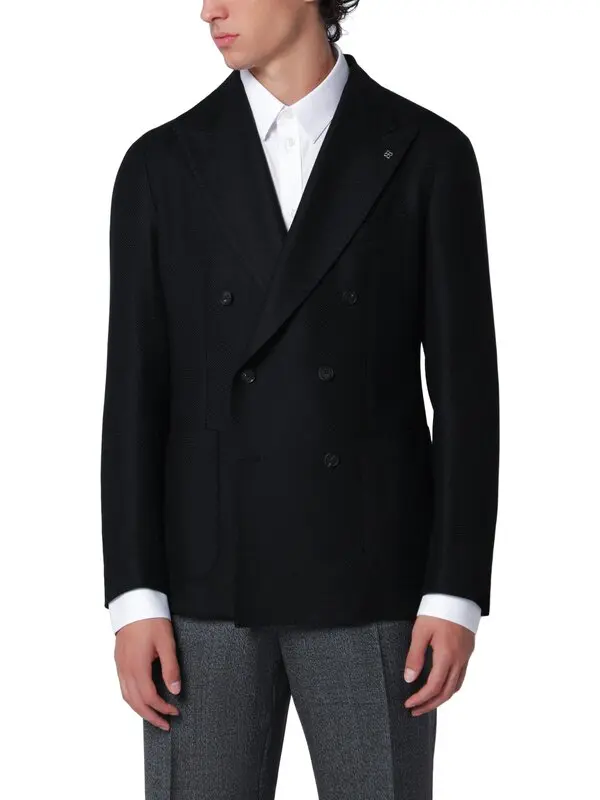 Tagliatore Double-breasted Jacket In Wool - Black