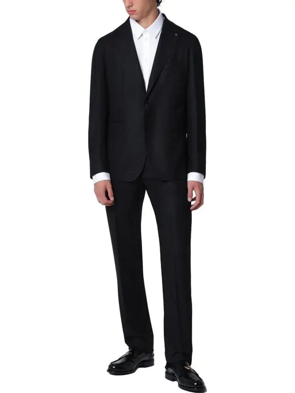 Tagliatore Single-breasted Suit In Wool - Black
