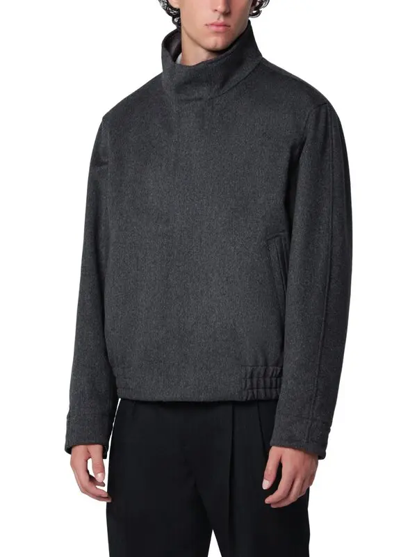 LARDINI Zip-up Wool Jacket - Grey