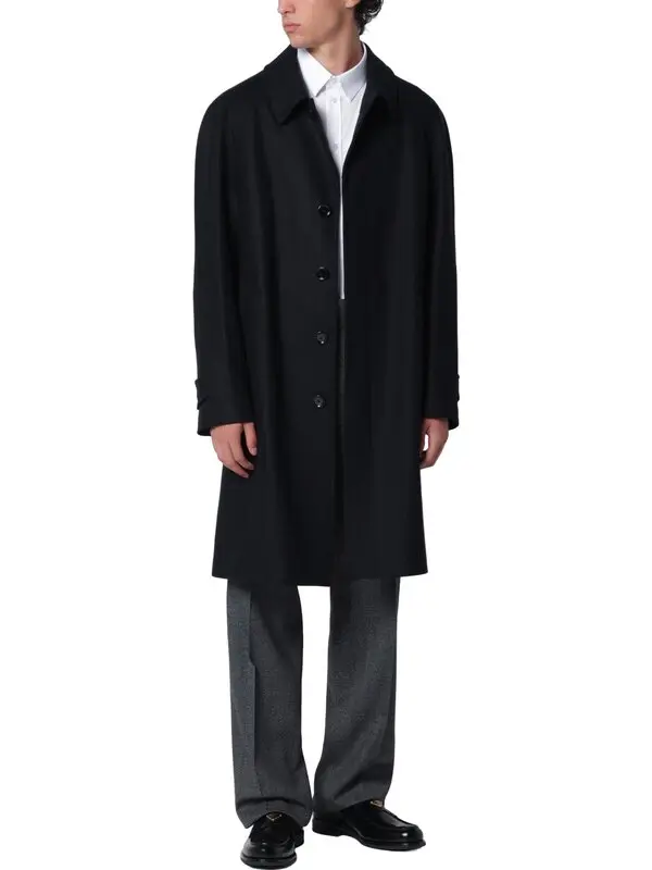 LARDINI Single-breasted Wool And Cashmere Coat - Grey