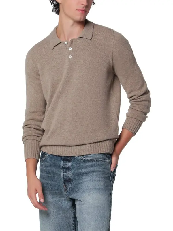 DRUMOHR Wool Mélange Polo Sweater - Beige