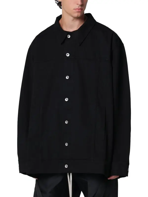 Rick Owens Oversized Cotton Jacket - Black