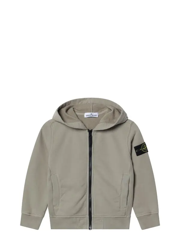 Stone Island Moss Cotton Zip-up Sweatshirt - Green