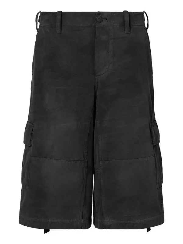 Fendi Patchwork Cotton Cargo Trousers - Black