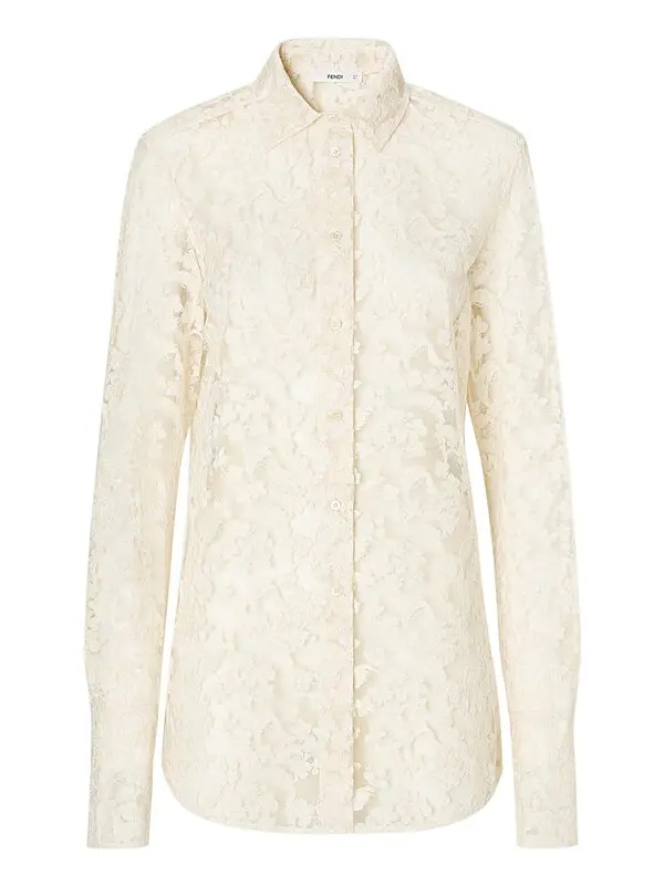 Fendi Ivory Peonia Lace Shirt - White