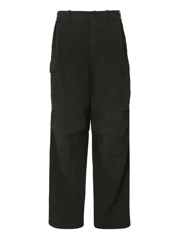Fendi Oversized Cargo Trousers With Doppio Punto Embroidery - Black
