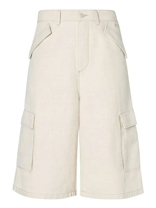 Fendi Selleria Wide-leg Bermuda Shorts - White
