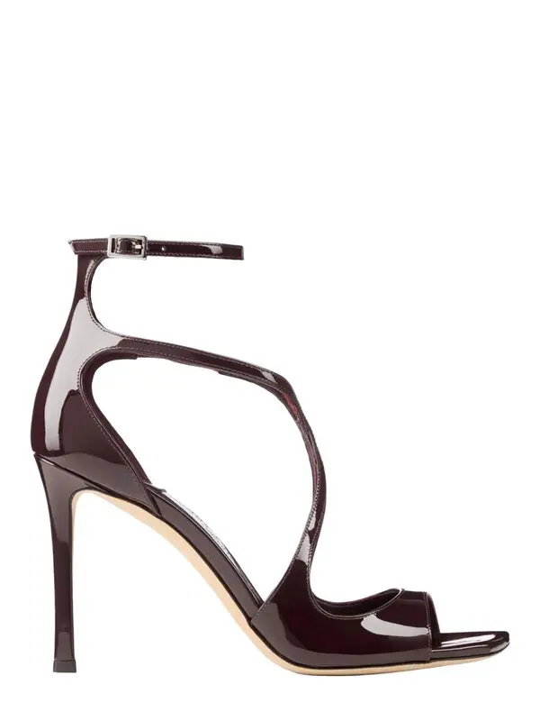 JIMMY CHOO Ankle-strap Patent Leather Stiletto Sandals - Deepmerlot