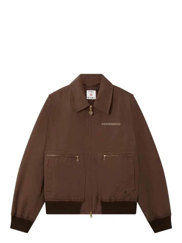 Casablanca Monogram Cotton Blouson Shirt Jacket - Darkbrown