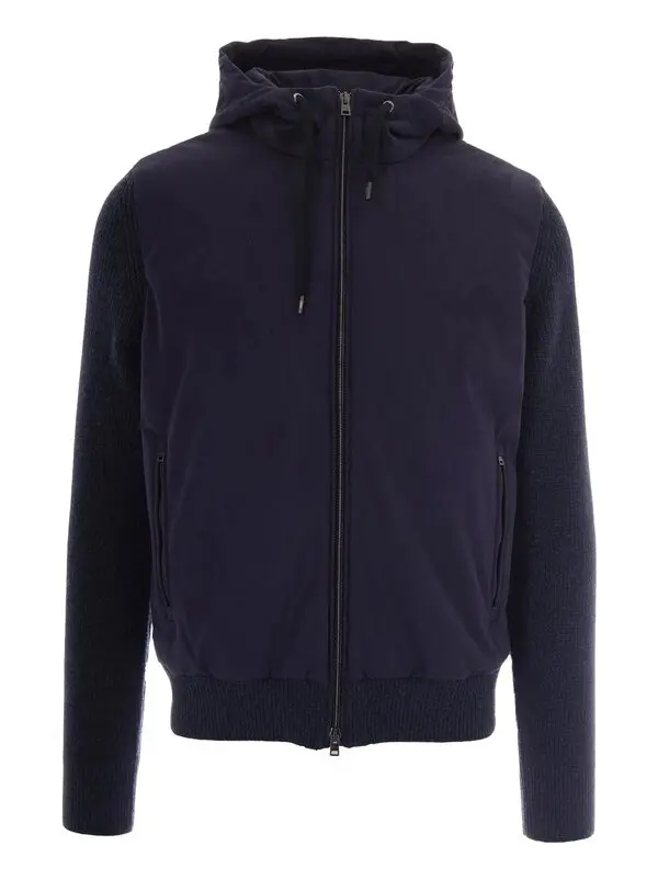 Herno Zip-up Puffer Jacket With Hood - Blunavy
