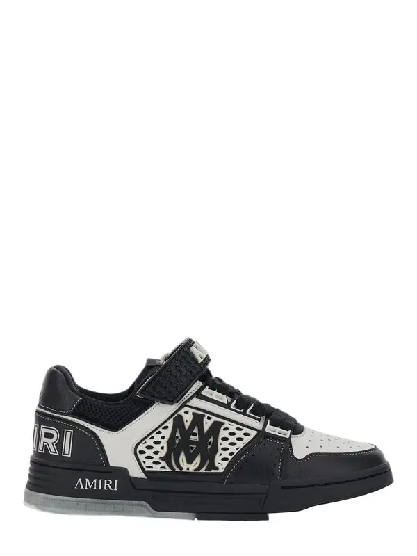 Amiri Perforated Leather Sneakers With Hook-and-loop Closure - Nero