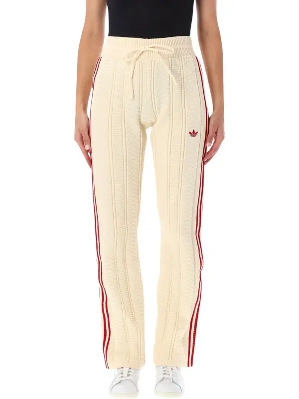 ADIDAS ORIGINALS Wide-leg Knit Track Pants - Cream Red