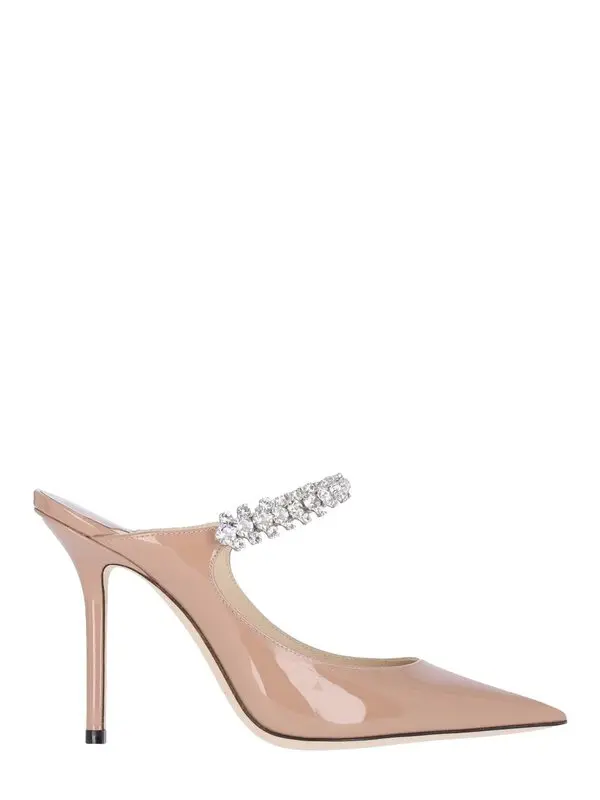 JIMMY CHOO Crystal Strap Pointed Toe Mule Pump - Pink