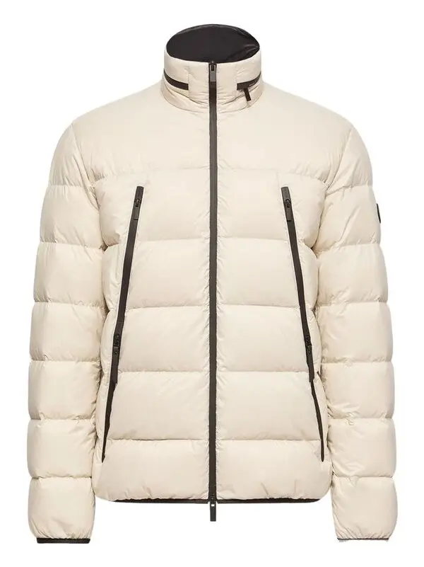 Moncler Quilted Zip-up Jacket - Beige