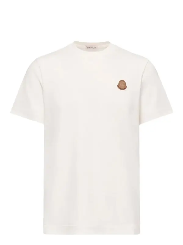 Moncler Logo Patch Crewneck T-shirt - Natural