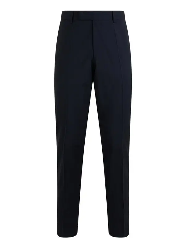 BOSS High-waisted Straight-leg Trousers In Wool Blend - Blue