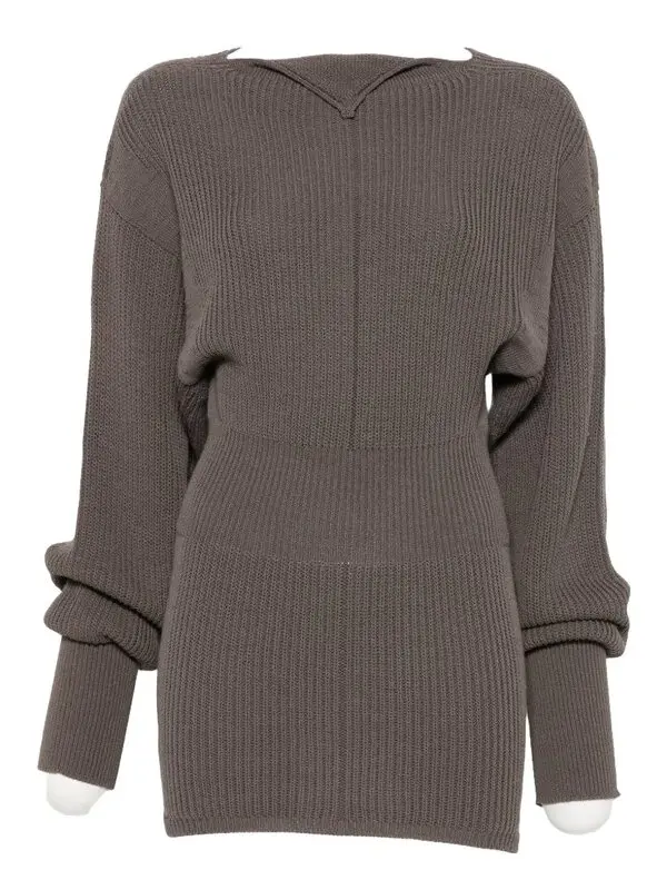 Rick Owens Wool V-neck Sweater - Grey
