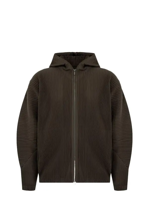 Issey Miyake Pleated Hoodie - Brown