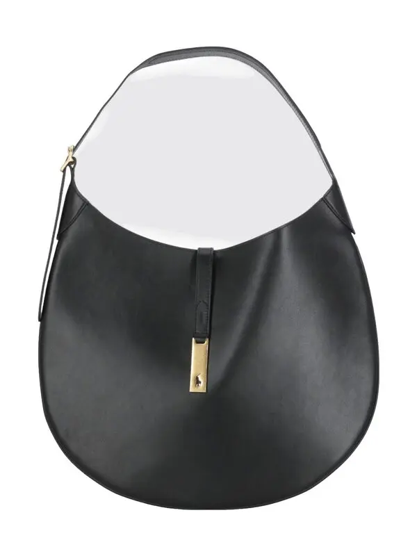 Polo Ralph Lauren Smooth Cowhide Leather Shoulder Bag - Black