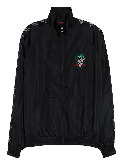 LU'U DAN Side Tape Embroidered Windbreaker - Black