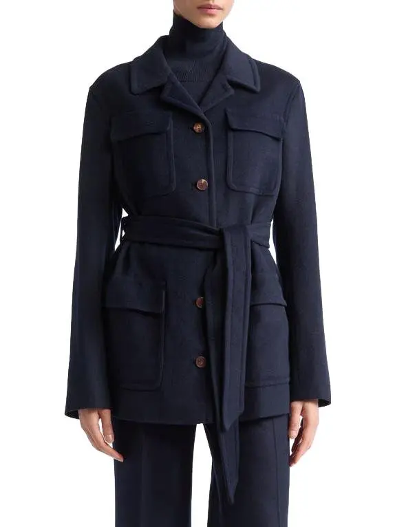 Lafayette 148 New York Camel Hair Belted Jacket - Ink