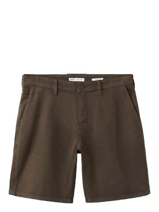 Mango Regular Fit Bermuda Shorts - Brown