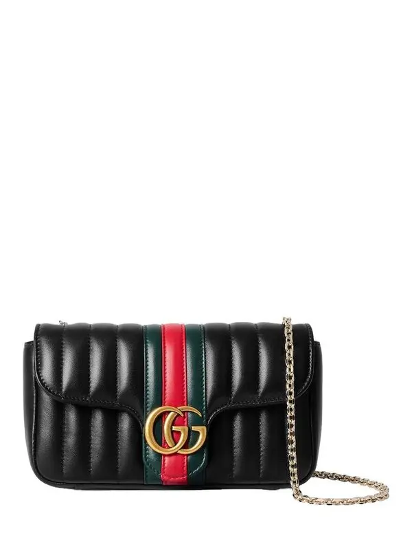 Gucci Gg Marmont Small Shoulder Bag In Leather - Black