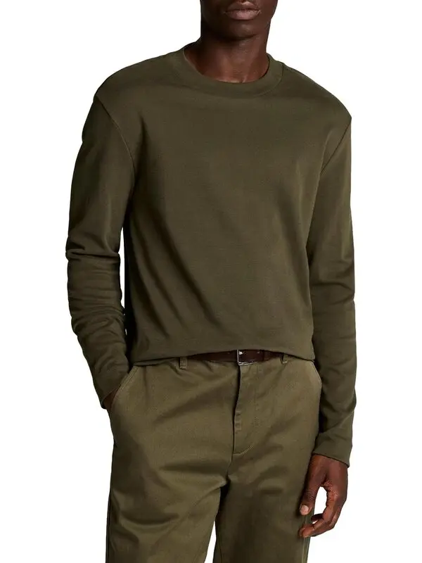 Vince Peached-face Cotton Jersey Long-sleeve T-shirt - Night Leaf