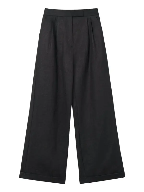 DĀL THE LABEL High-waisted Wide Leg Hemp Trousers - Black