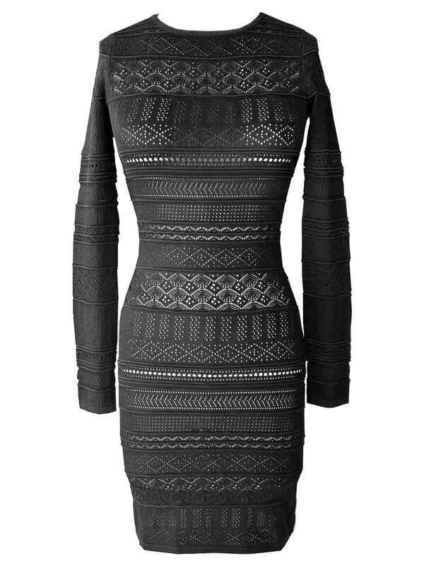 DIANA MOYA ATELIER Chloe Long Sleeve Mini Dress - Black