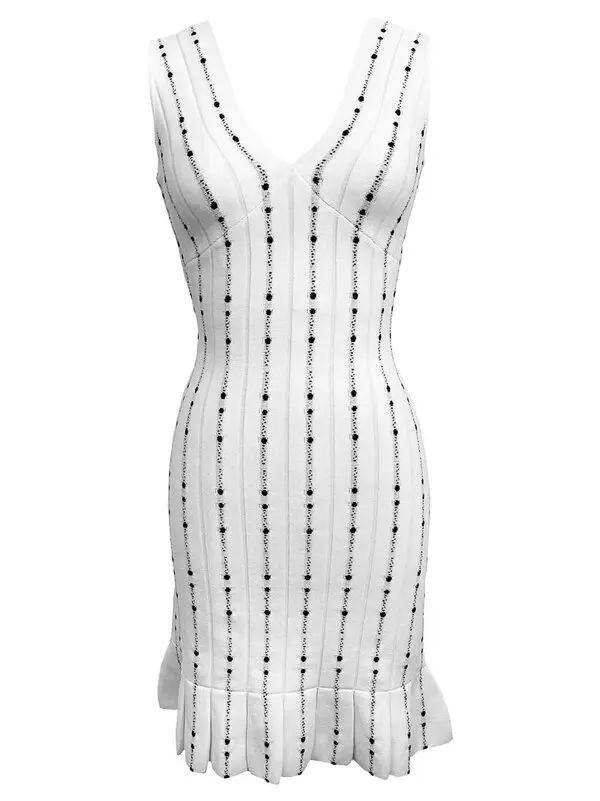 DIANA MOYA ATELIER Valentina Dress In Off- And Black Combo - White